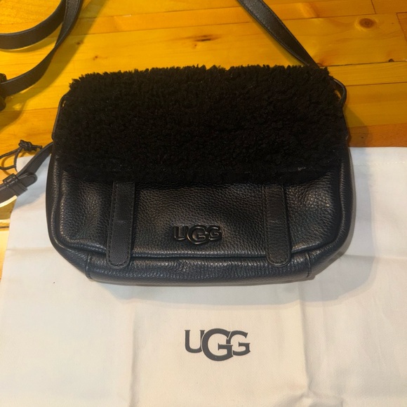 UGG | Bags | Ugg Black Australia Bia Mini School Bag Crossbody Leather ...